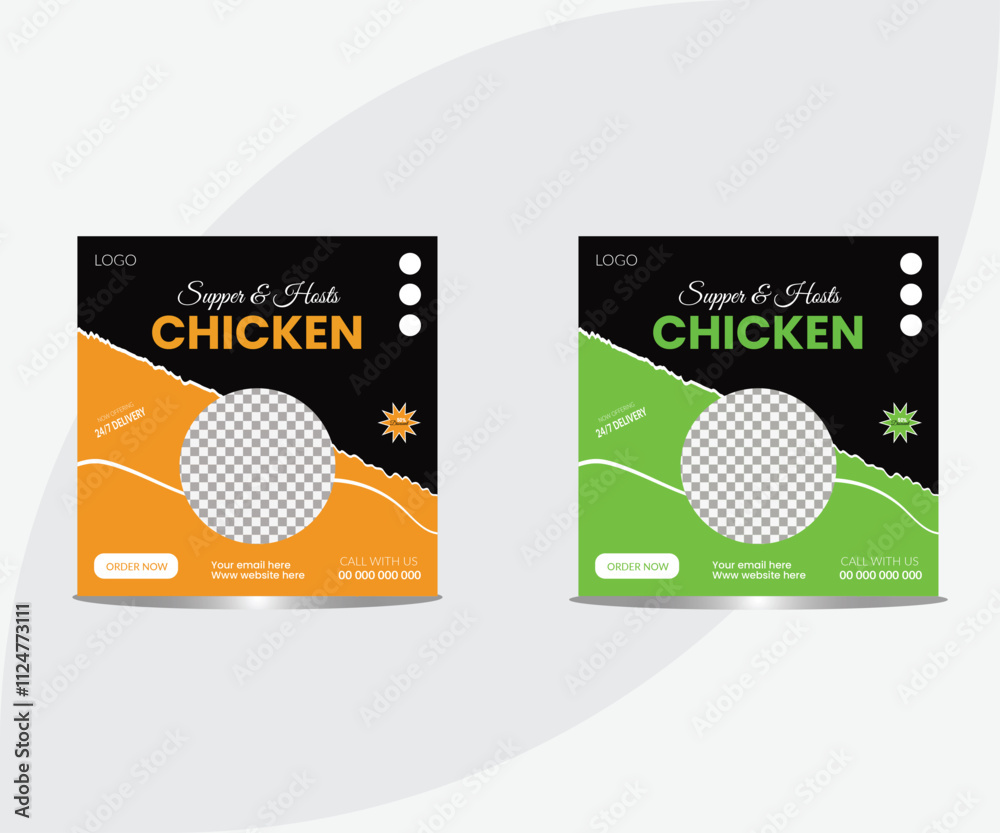 Special chicken social media post design. Restaurant food menu web ...