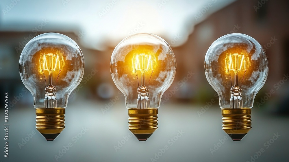 3D illustration of a designerâ€™s innovative mind with lightbulbs and ...