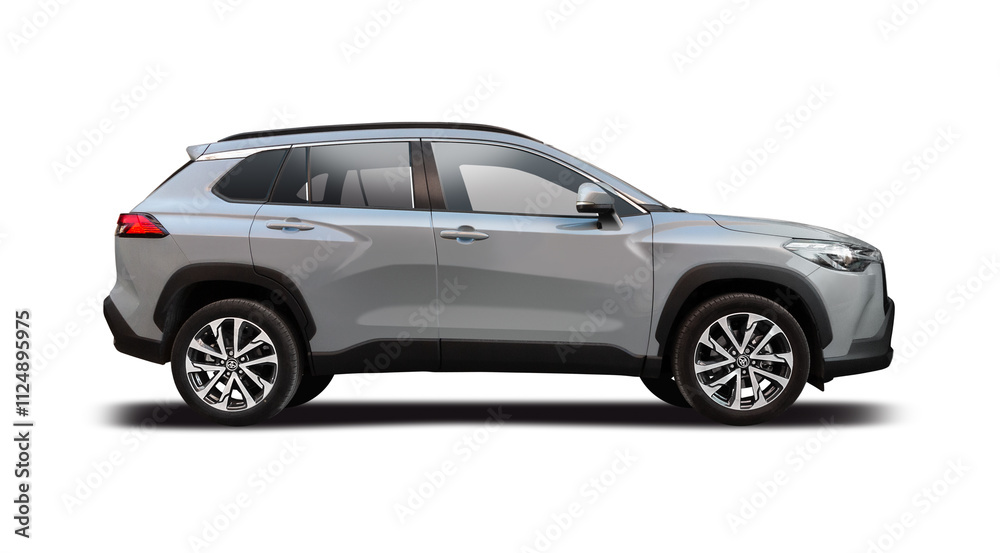 Toyota Corolla Cross car, side view isolated on white background Stock ...