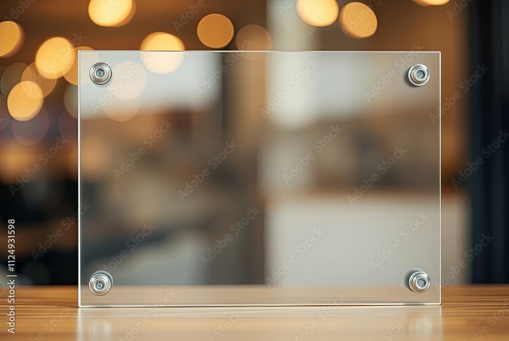 Blank Transparent Glass Interior Office Corporate Signage Plate Mock Up ...