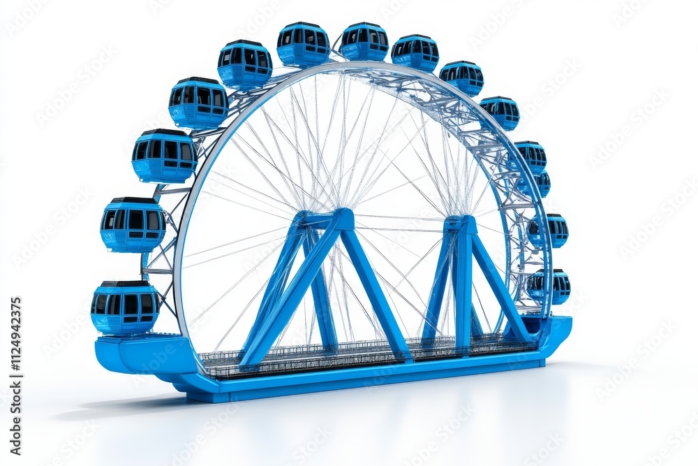 A grand Ferris wheel with a traditional design, featuring detailed ...