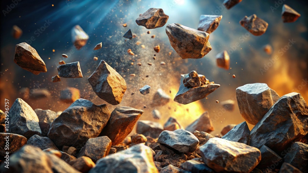 Falling Rocks Warning Sign, Hazard Alert, Mountain Stone Danger, Cliff ...