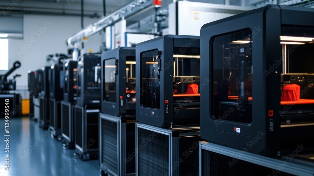 Multi-material 3D printer line producing composite parts, robots ...