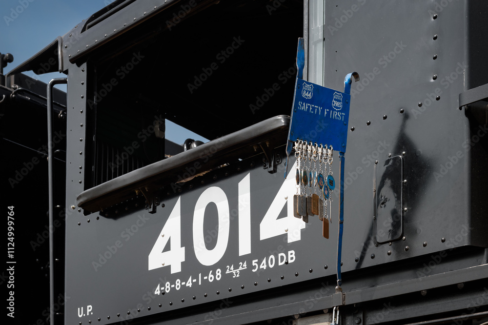 ROCHELLE, ILLINOIS USA - SEPTEMBER 8, 2024: Safety First sign hands ...