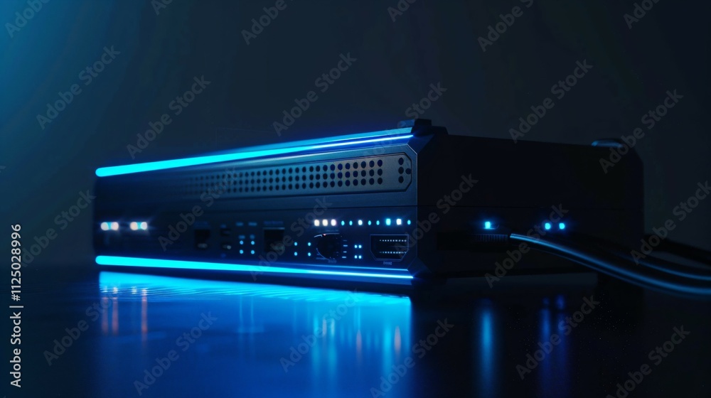 Modern game server rack with blinking lights and cables, symbolizing ...