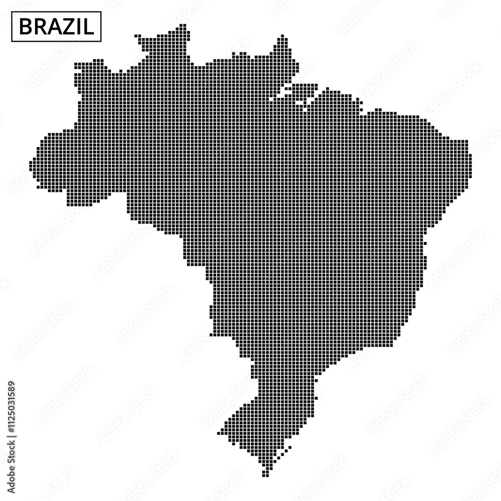 Brazil's geographical outline in a dotted design demonstrating its unique shape Stock Vector ...
