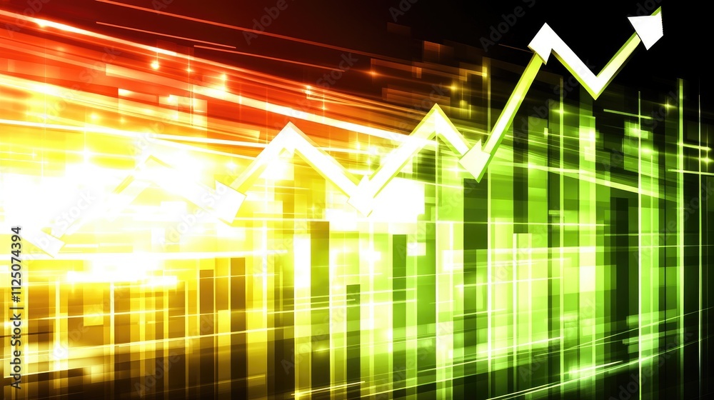 A colorful 3D bar chart with bars extending from a transparent base ...