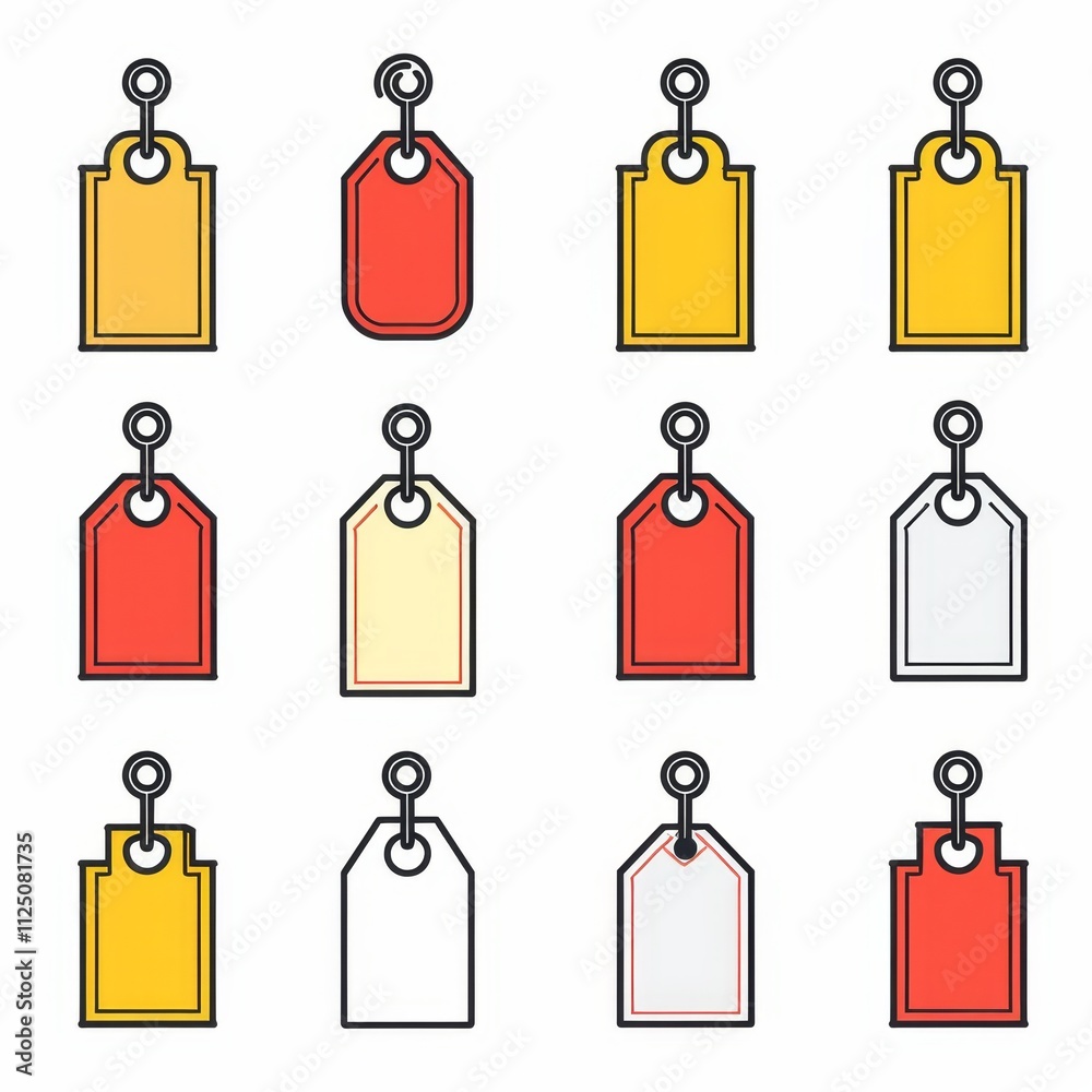 Price tag, label icon, paper price, blank product labels symbol, empty ...