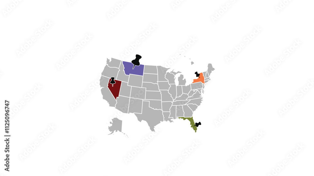 United states map infographic presentation layout fully editable. Stock ...