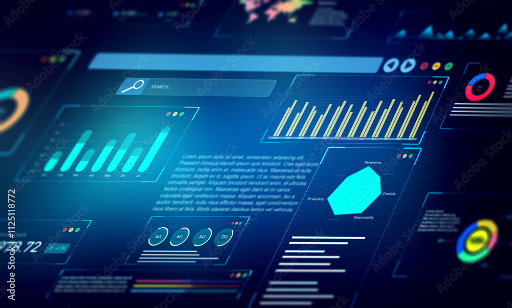 KPI dashboard.Management data System KPI connected in database for ...