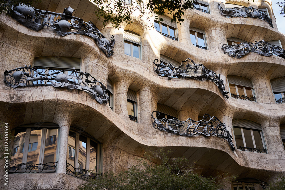 Barcelona, Spain - 10, 10, 2024, La Pedrera Casa Mila, work of Antoni ...