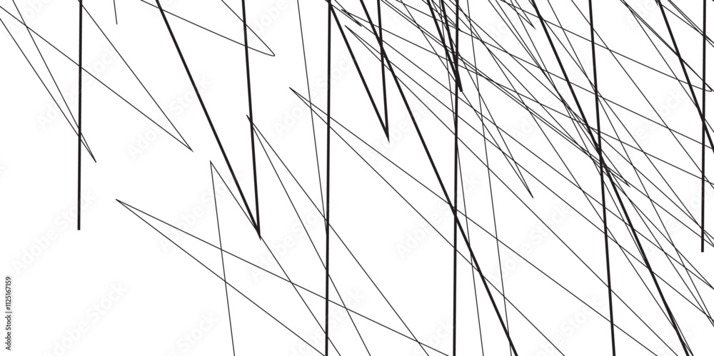 Straight vertical lines and double diagonal lines intersecting them ...