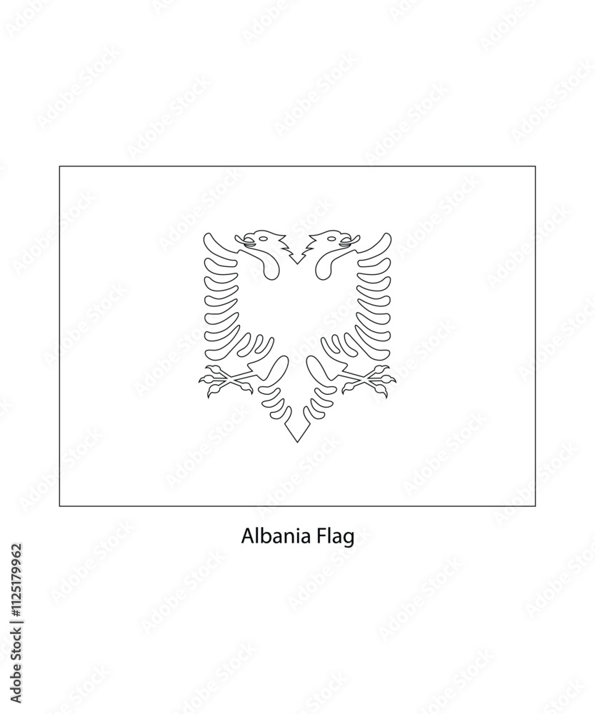 Albania Flag Coloring Page for Kids Stock Vector | Adobe Stock