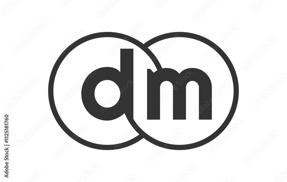 DM business company emblem with outline rounds and letters d m. Logo ...