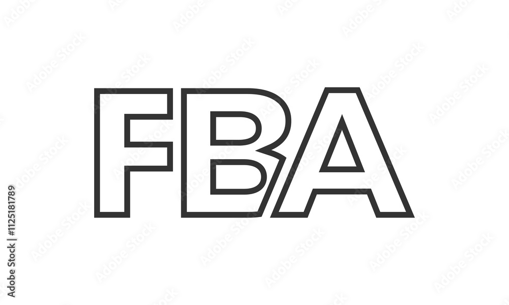 FBA logo design template with strong and modern bold text. Initial ...