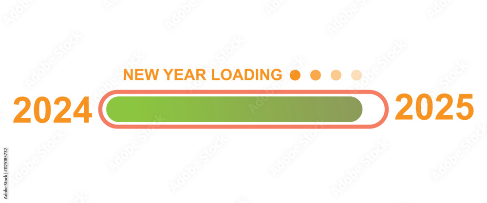Vector de Stock Loading 2024 to 2025 progress bar. Happy new year 2025 ...
