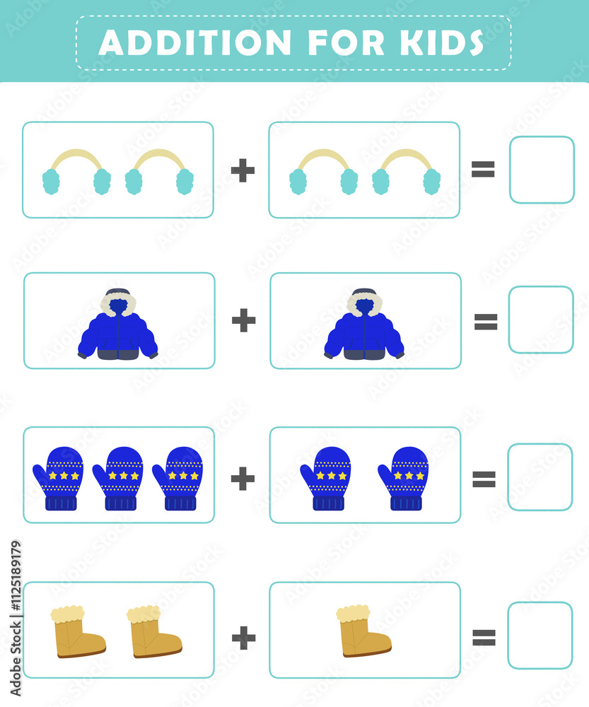 Winter activity sheet. Addition for Kids. Fun Math Logic Puzzles for ...