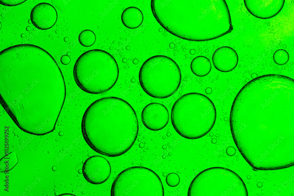 Macro drink foam texture,Green macro drink bubble texture,Green oil ...
