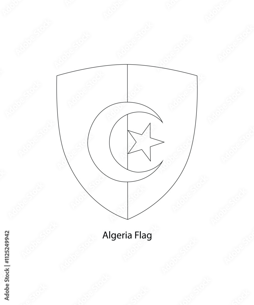 Algeria Flag Coloring Page for Kids Stock Vector | Adobe Stock