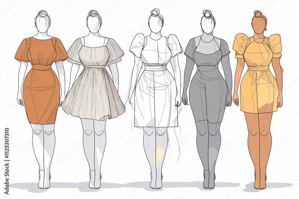 Five fashion designers are showcasing their plus size dress sketches ...