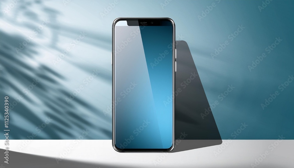 3D mobile phone with shadow on transparent background - stock vector ...