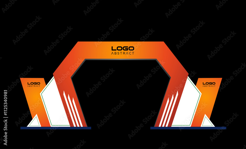 Event arch, entrance gate and entry welcome archway mockup, vector 3D ...