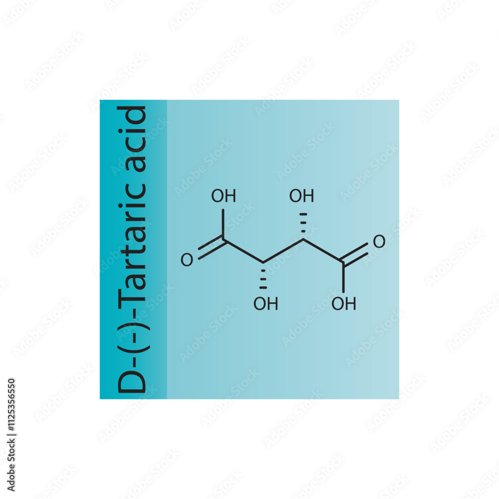 D-(-)-Tartaric acid skeletal structure diagram. compound molecule ...