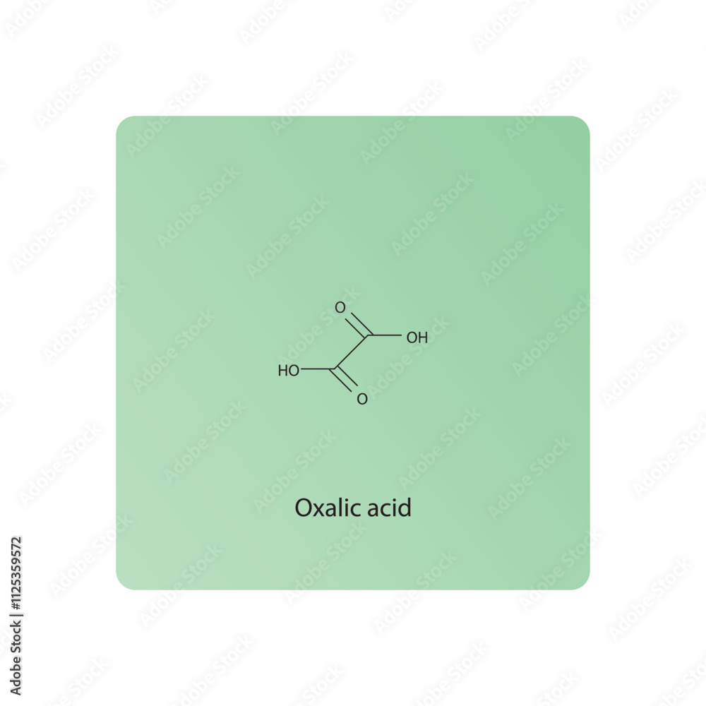 Oxalic acid skeletal structure diagram.aliphatic acid compound molecule ...