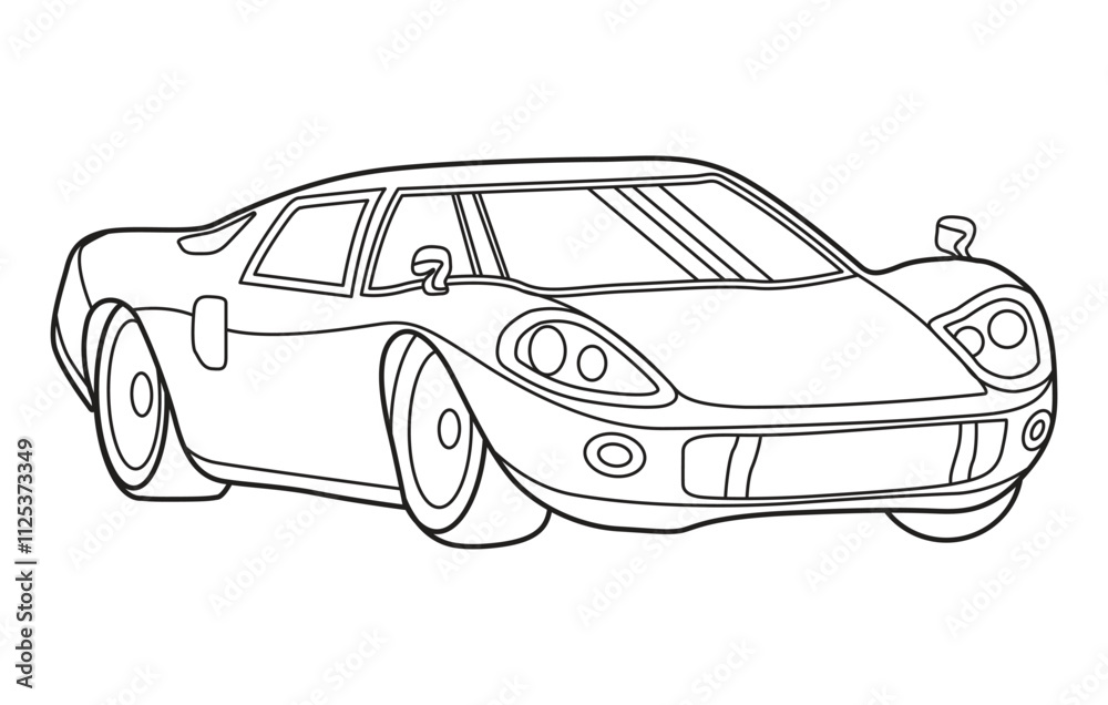 Outline car vector drawing concept design.Vehicle outline sketch ...