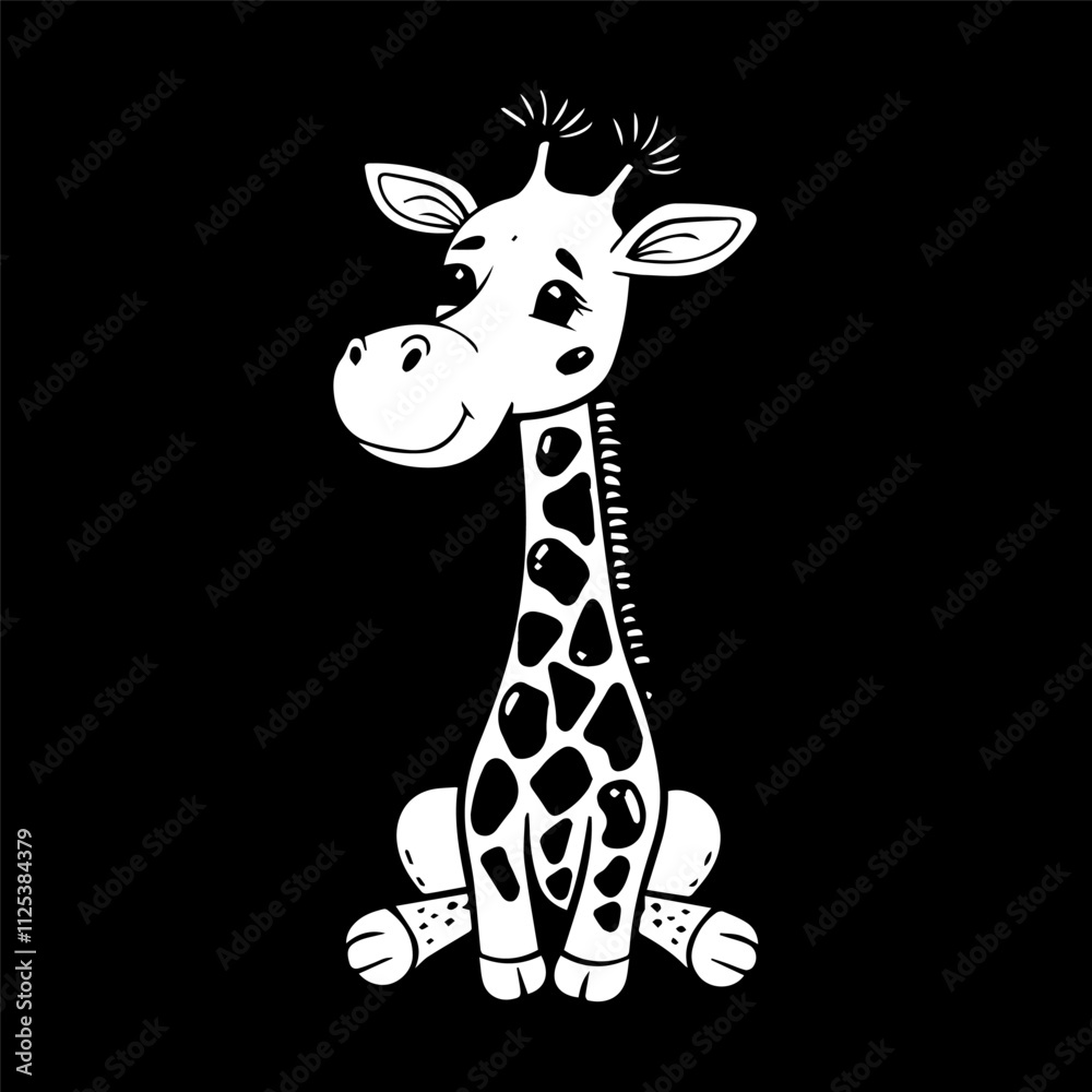 Giraffe coloring pages for kids. Trace and color giraffe. Animal ...