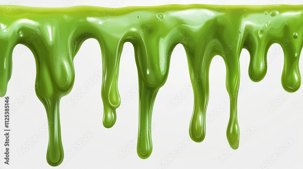 Dripping slime, green goo Halloween ooze, mucus snot. Falling syrup ...