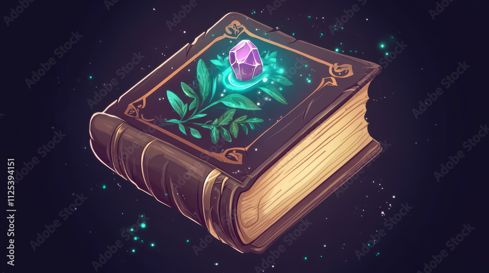 Ilustración de Stock Magic paper book game icon cartoon vector design ...