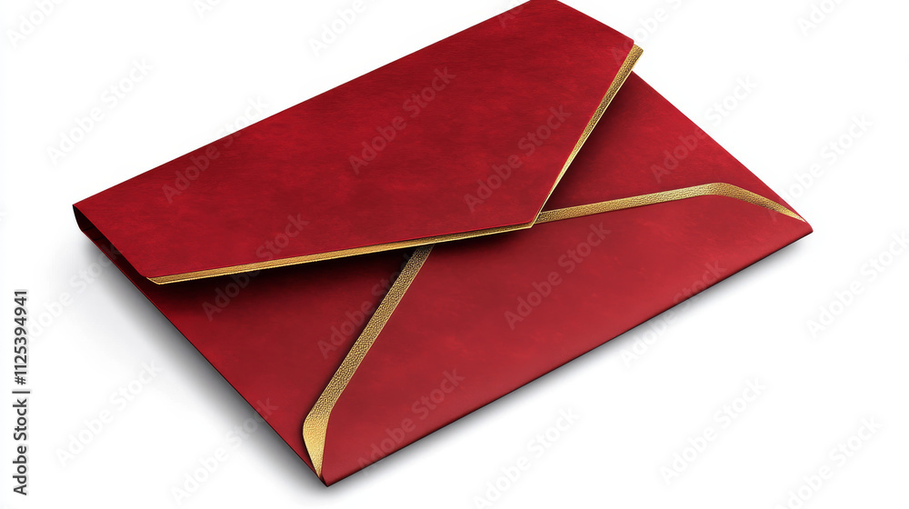 Red envelopes template set. Blank closed and open paper covers, festive ...