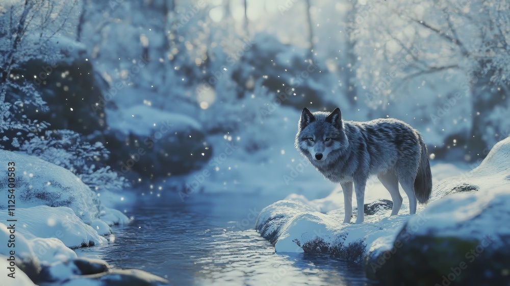 Timber wolf in snow in hokkaido japan. wolf wallpaper. Ultra realistic ...