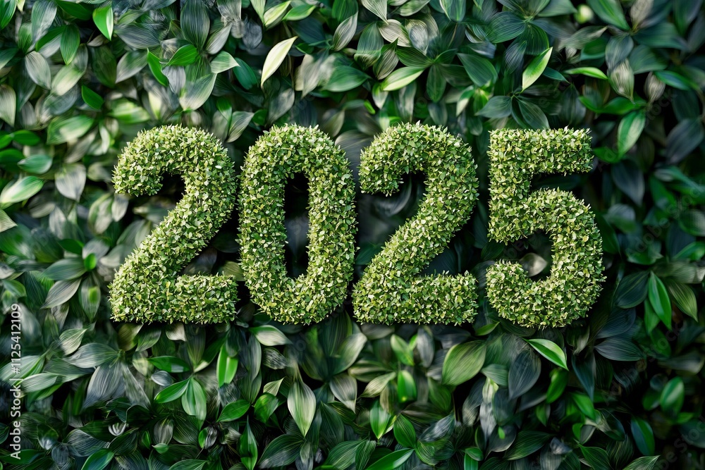 New Year 2025 green recycling and save our planet and earth environment ...
