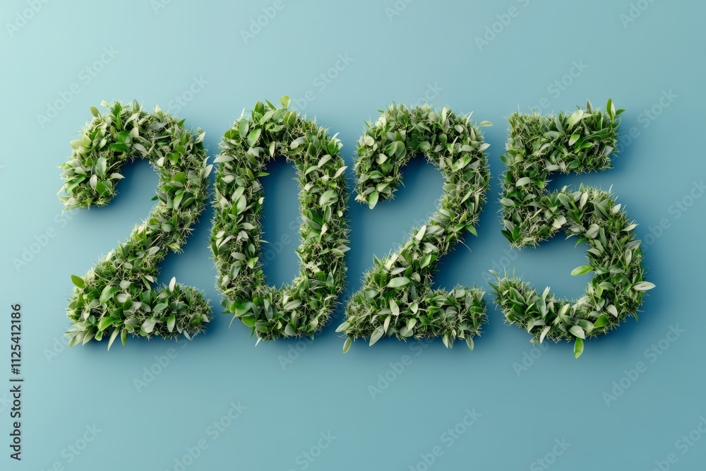 Стоковая иллюстрация «New Year 2025 green recycling and save our planet ...