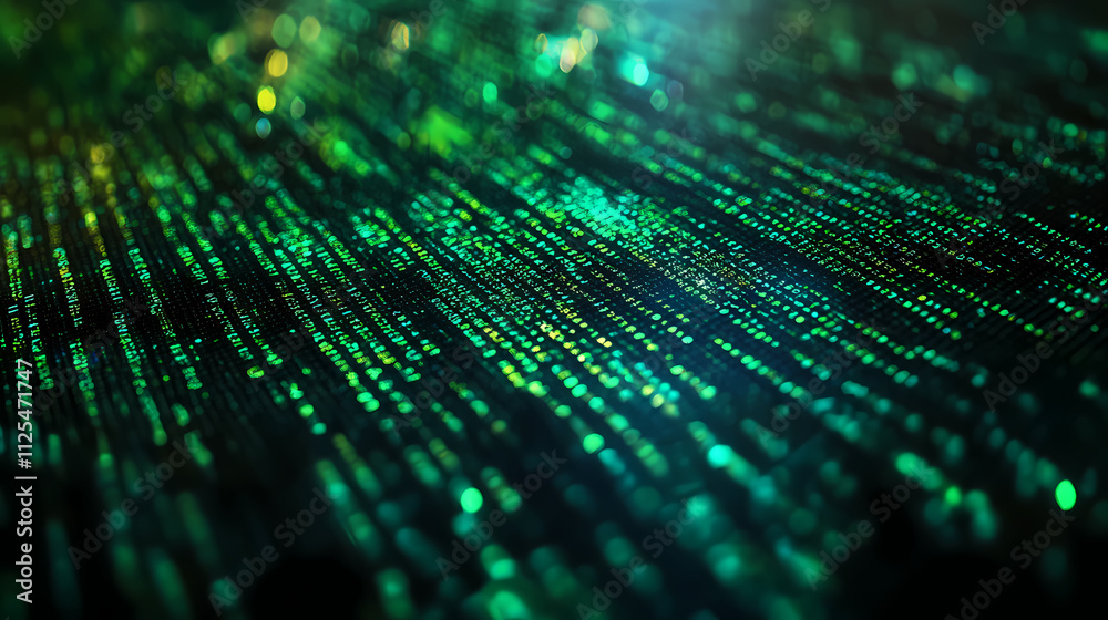 Encrypted enigma mesmerizing visual of data streams transformed into intricate patterns ...