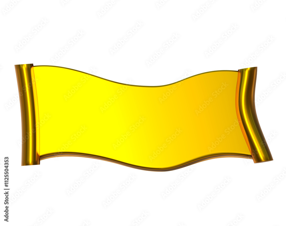 Golden ribbon label or paper scroll on png transparent background ...