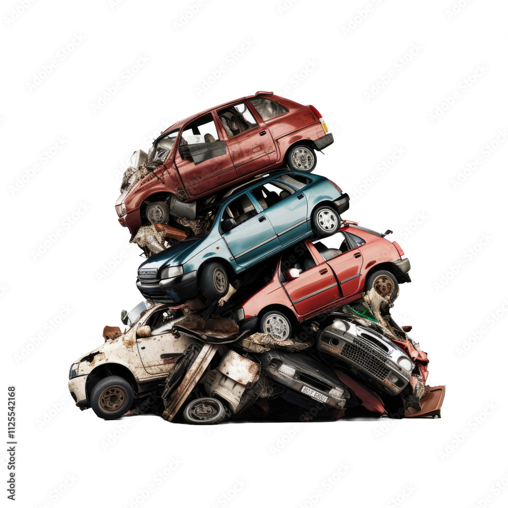 Pile of car scrapes on a transparent background Stock Photo | Adobe Stock