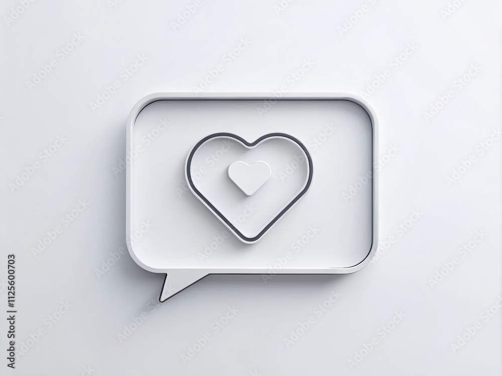 A delicate speech bubble with a heart icon symbolizes love and ...