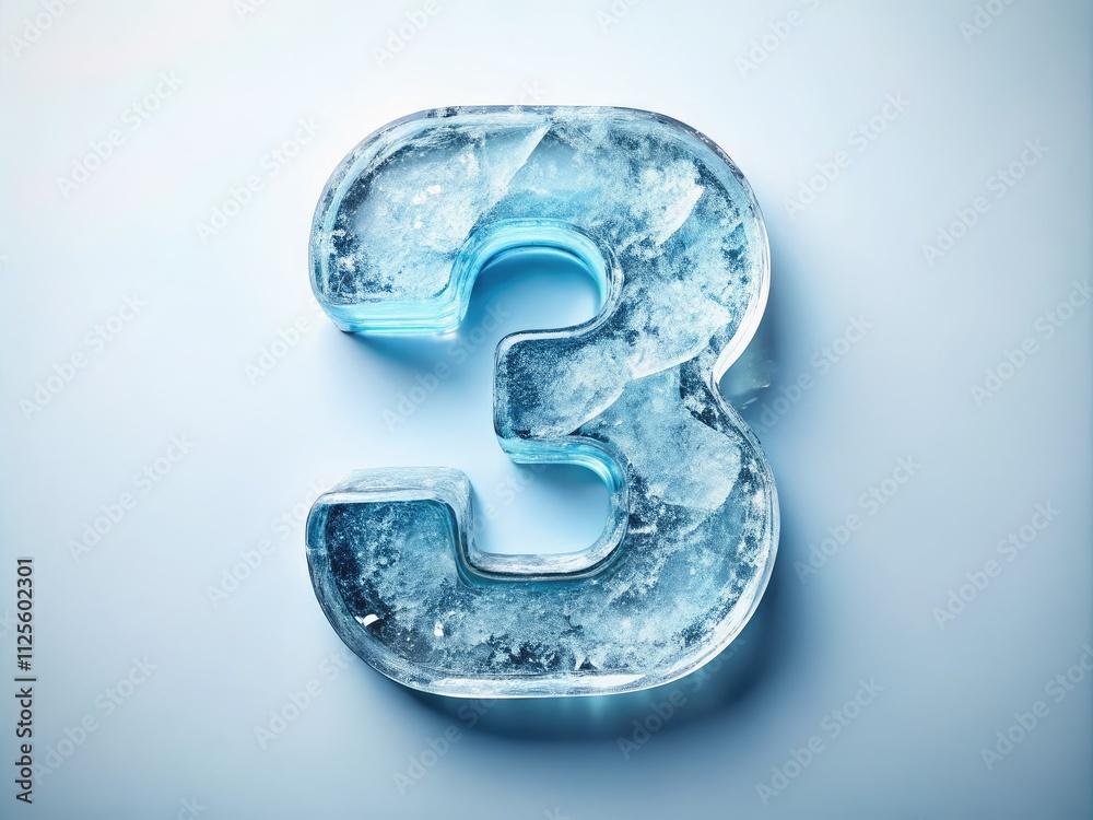 Aerial perspective of Ice Number 3 on a white backdrop, featuring a 3D ...
