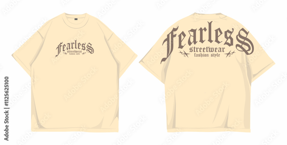 Design street wear mockup t shirt oversize front and back Stock Vector ...
