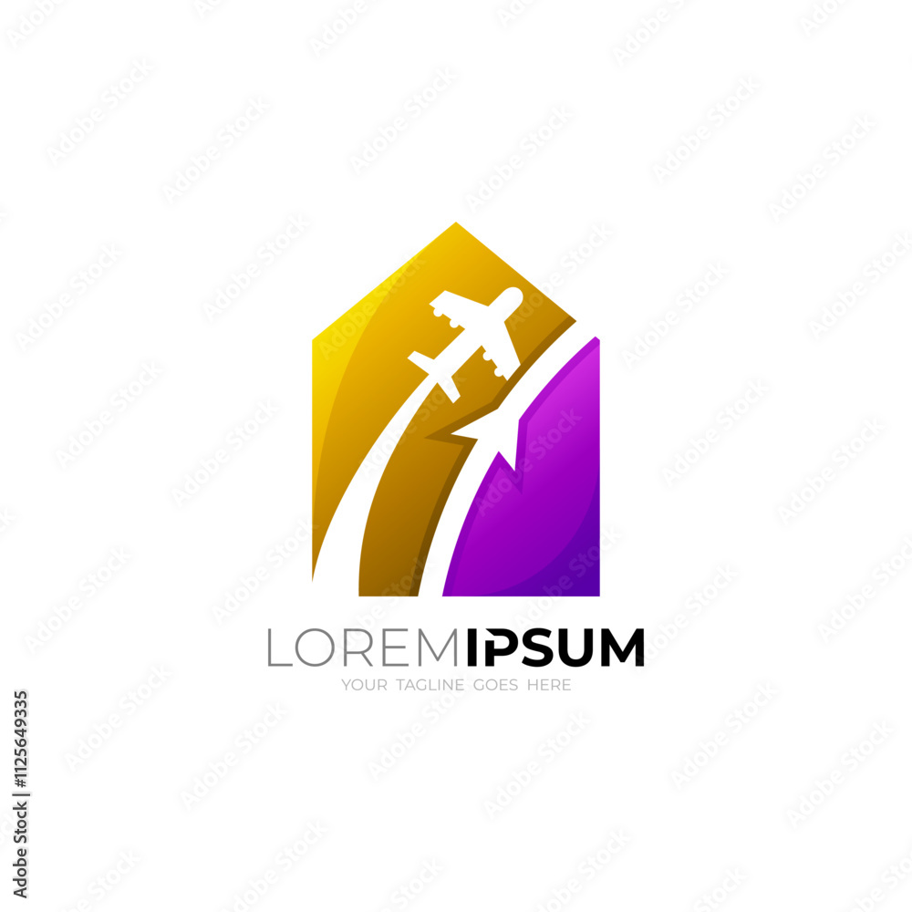 airplane hangar logo, logos transport, colorful icons Stock Vector ...
