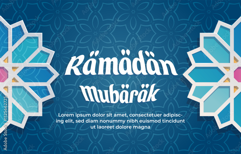 ramadan mubarak 2025 template banner with beautiful islamic ornament ...
