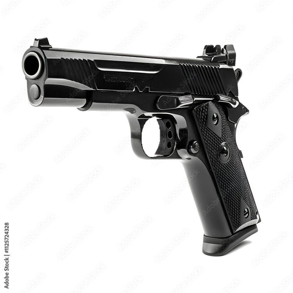 Handgun isolated on transparent background. PNG. side view Stock Photo ...
