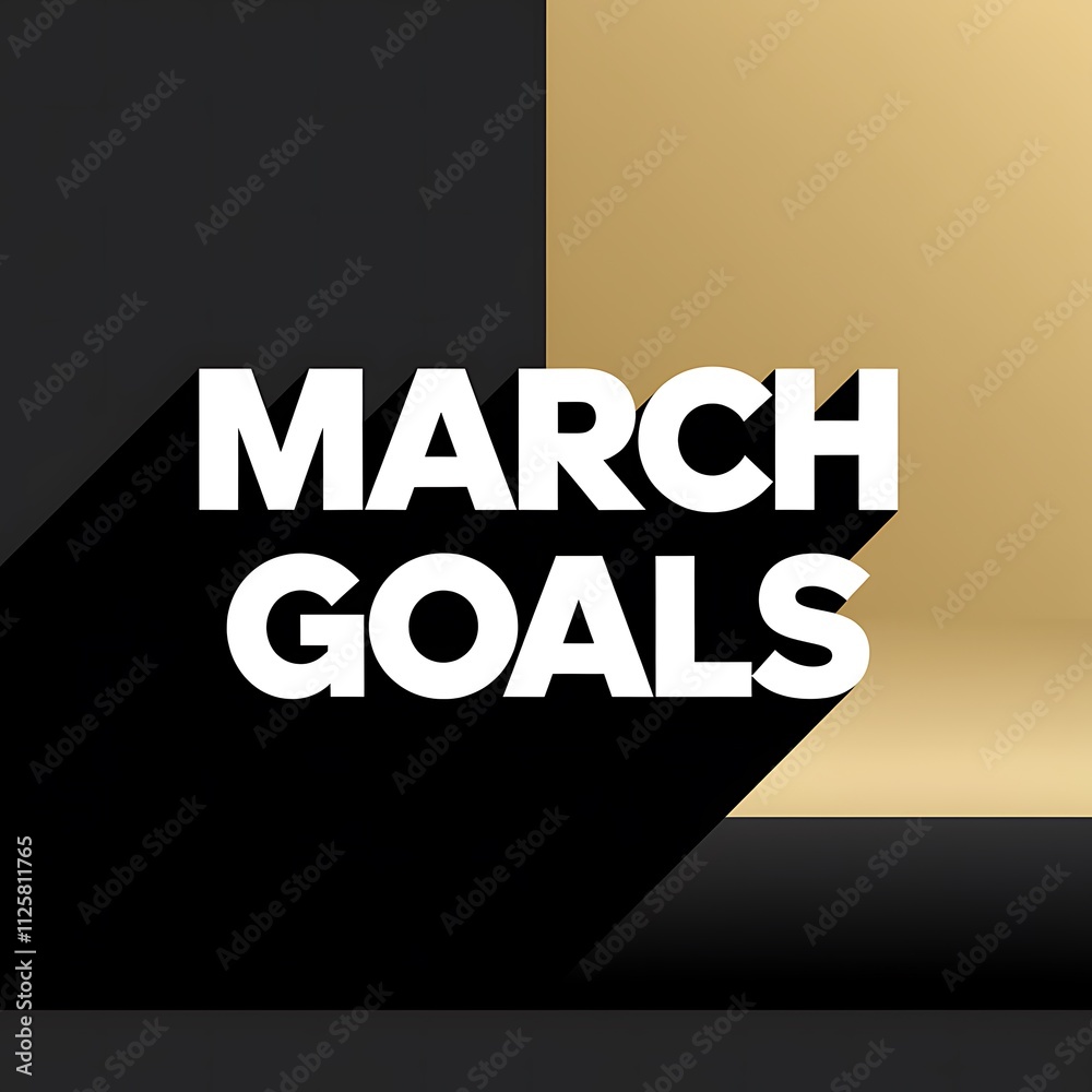 March Goals Black Gold Background Design Stock Illustration | Adobe Stock