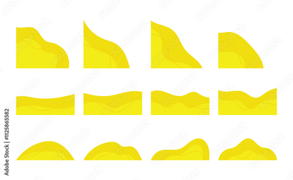Yellow Sand Dune Animation Frames Corner Border Stock Vector | Adobe Stock