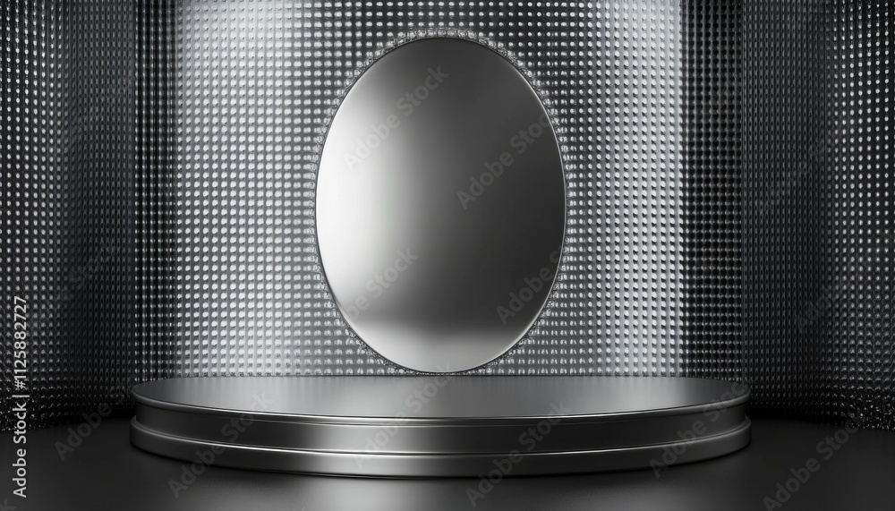 Silver black metalic ceremony award stage venue background. 3d stage ...