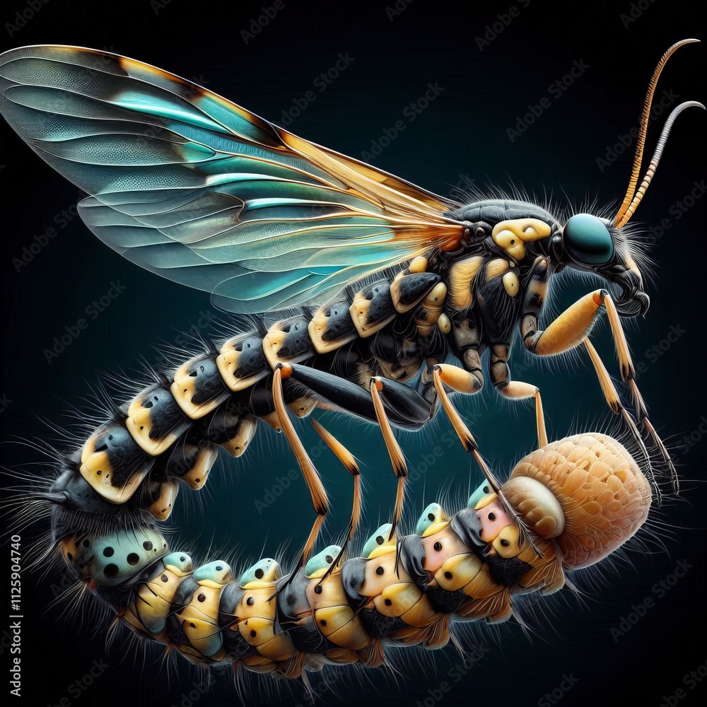 154 Alderfly (Megaloptera) An insect with long slender wings and Stock ...