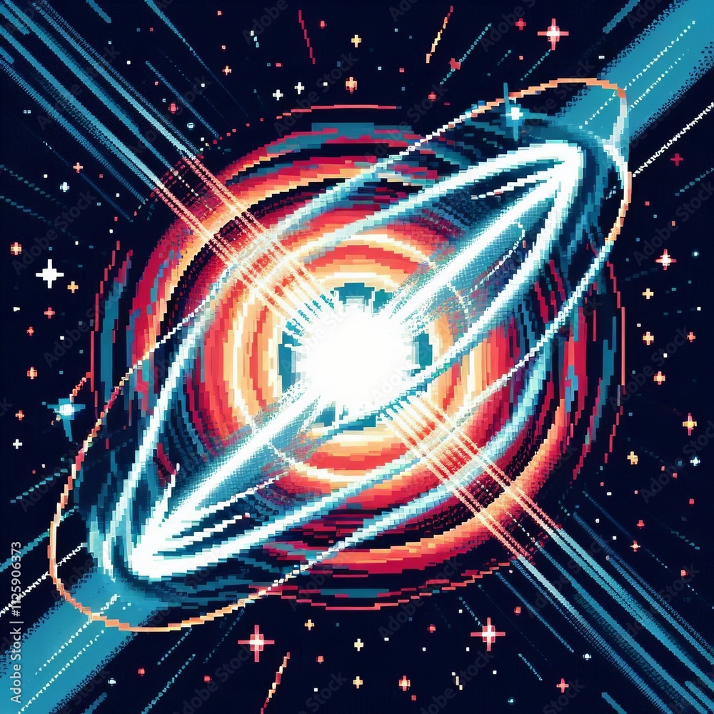 155 Pixel Art Pulsar Retro style pixelated representation of a r Stock ...